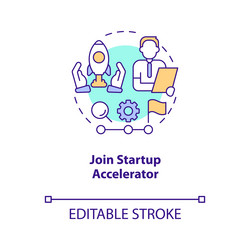 Join startup accelerator blue gradient concept Vector Image