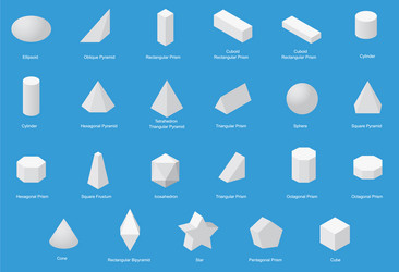 3d geometric shapes Royalty Free Vector Image - VectorStock