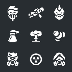 Set of post-apocalypse characters icons Royalty Free Vector