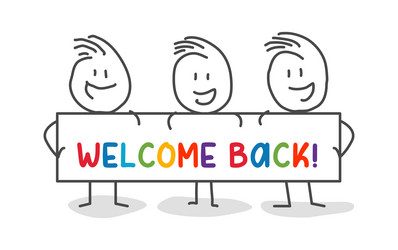 Stick figures welcome Royalty Free Vector Image