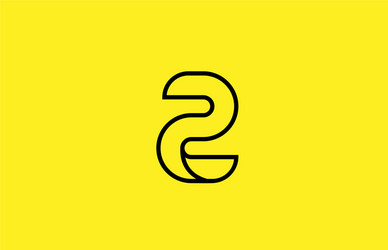 Yellow number 2 logo icon design with black circle