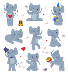 Funny elephant with large ear flaps and trunk Vector Image