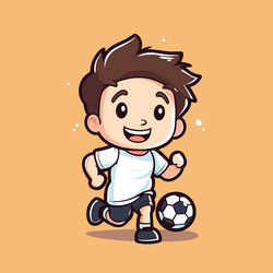 Soccer player hand-drawn comic football player Vector Image
