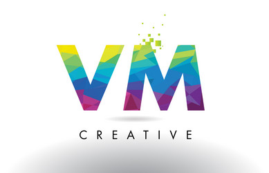 Vm v m letter modern logo design with yellow Vector Image