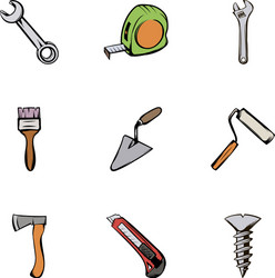 Repair and construction working tools icons set Vector Image