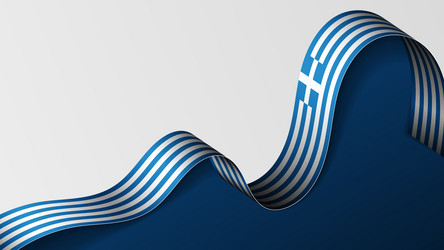 Greece ribbon flag background Royalty Free Vector Image