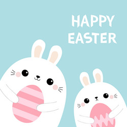 Two cute chickens and bunny Royalty Free Vector Image