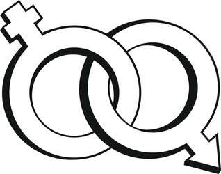Male and female symbols interlocked icon Vector Image