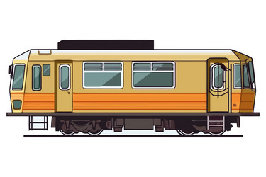 Modern yellow bus on railroad track Royalty Free Vector
