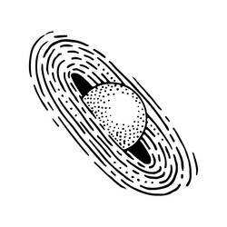 Planet line art heavenly body cosmic matter Vector Image