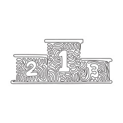 Single continuous line drawing winners podium Vector Image