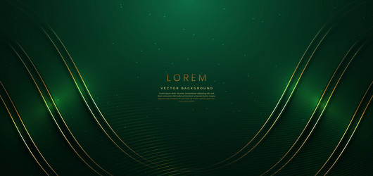 Abstract gold triangles lines on dark green Vector Image