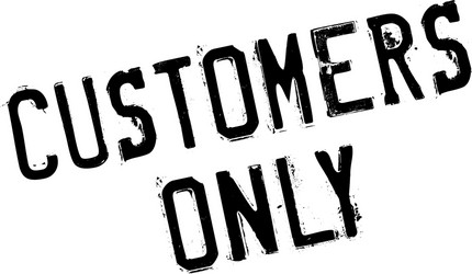 Customers only rubber stamp Royalty Free Vector Image