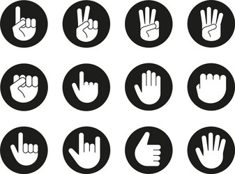 Open human hand palm - black icon on white Vector Image