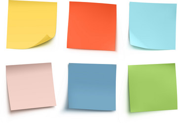 Post it notes icons set Royalty Free Vector Image