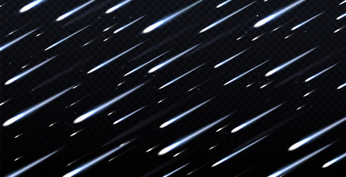 Realistic effect of meteor rain Royalty Free Vector Image