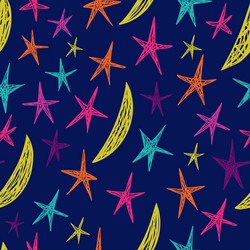 Neon star geometric seamless pattern Royalty Free Vector