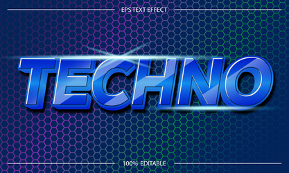 Techno text effect Royalty Free Vector Image - VectorStock