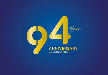 94 years anniversary celebration logotype white Vector Image