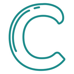 Curly f stroke alphabet Royalty Free Vector Image