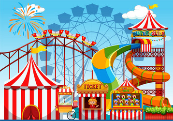Fun fair background scene Royalty Free Vector Image