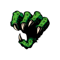 Monster hand with claws design element Royalty Free Vector
