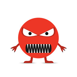 Red angry sad face negative people emotion icon Vector Image
