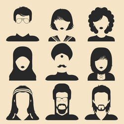 Set of cartoon head icons Royalty Free Vector Image