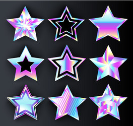Holographic star Royalty Free Vector Image - VectorStock