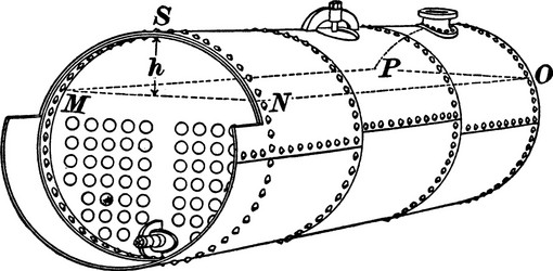 Boiler combination steam generator vintage Vector Image