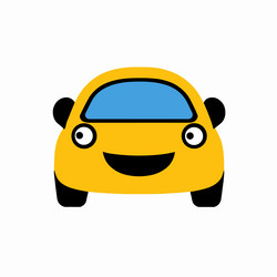 Car emoji cartoon face on white background Vector Image