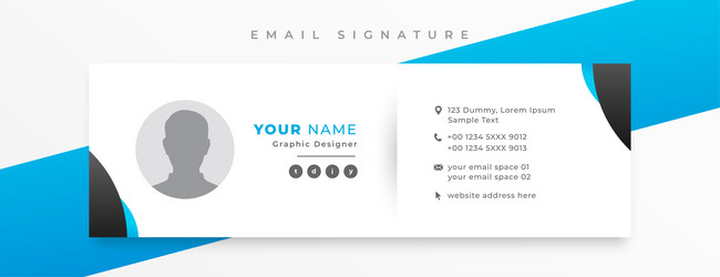 Business email sign card template in horizontal Vector Image
