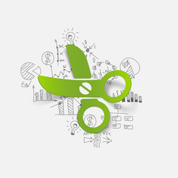 Drawing business formulas scissors Royalty Free Vector Image