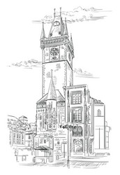 Hand drawn sketch of lille france Royalty Free Vector Image