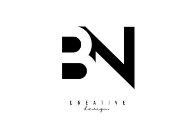 Outline letters bn b n logo with a minimalist Vector Image