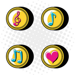 Music note pop art Royalty Free Vector Image - VectorStock