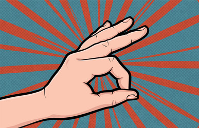 Hand gesture comic book pop art isolated Vector Image
