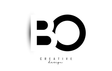 Creative blue letters bo b o logo with leading Vector Image