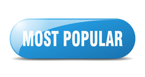 Most popular sign rounded blue Royalty Free Vector Image