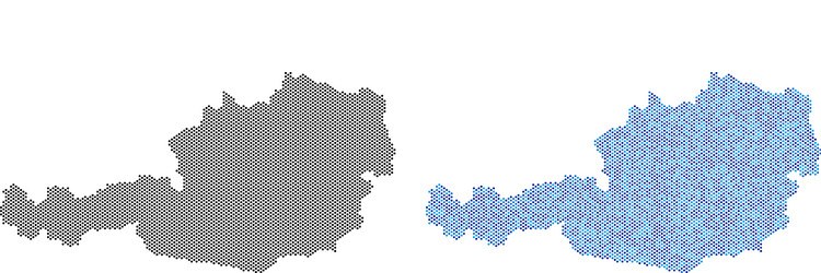 Dotted pixel austria map Royalty Free Vector Image