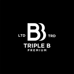 Triple b bbb letter logo icon design Royalty Free Vector