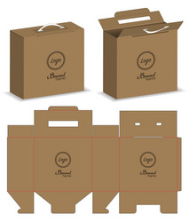 Box packaging die cut template design 3d mock-up Vector Image