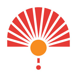 Fan solid red and logo icon new year icon perfect Vector Image