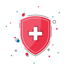 Immune system icon in cartoon style Royalty Free Vector