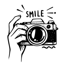 Cartoon man or photographer with camera Royalty Free Vector