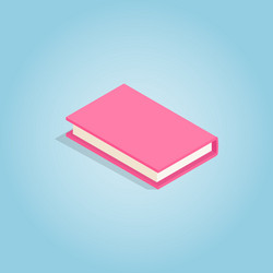 Pink book isometric icon Royalty Free Vector Image