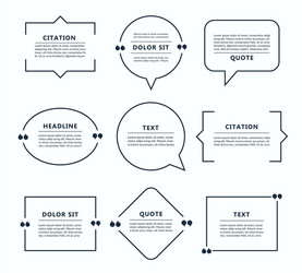 Quotation marks text block quote opinion or idea Vector Image