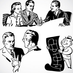 Retro businessmen Royalty Free Vector Image - VectorStock