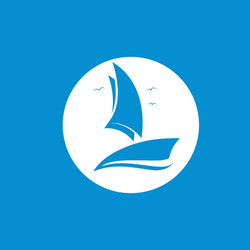 Silhouette dhow logo design traditional Royalty Free Vector