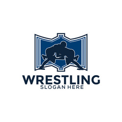 Wrestling logo template sport Royalty Free Vector Image